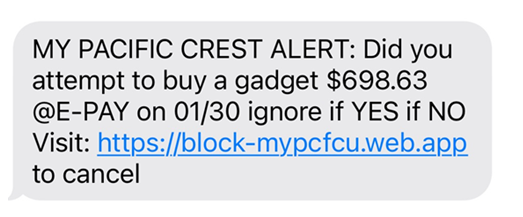 Scam Alert - Pacific Crest Federal Credit Union